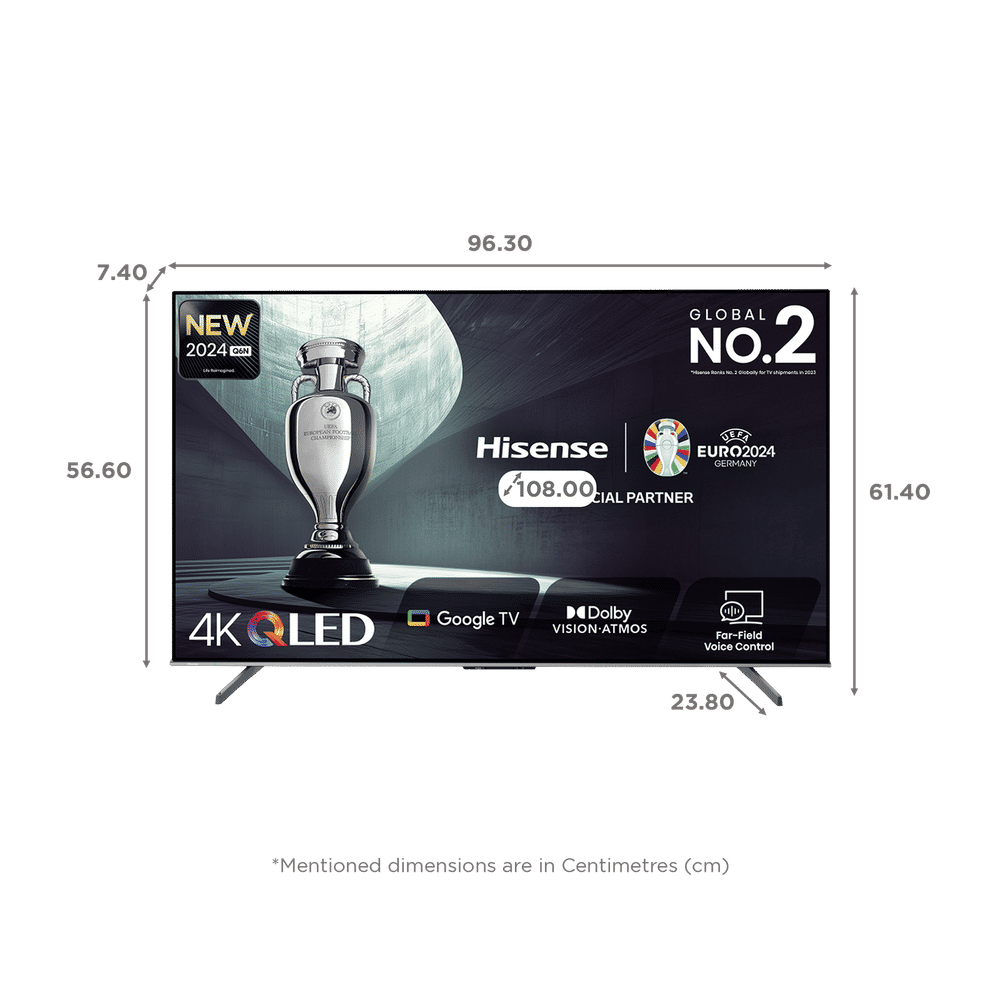 Buy Hisense Q6N 109.22 cm (43 inch) QLED 4K Ultra HD Smart Google TV with 4K AI Upscaler (2024 ...